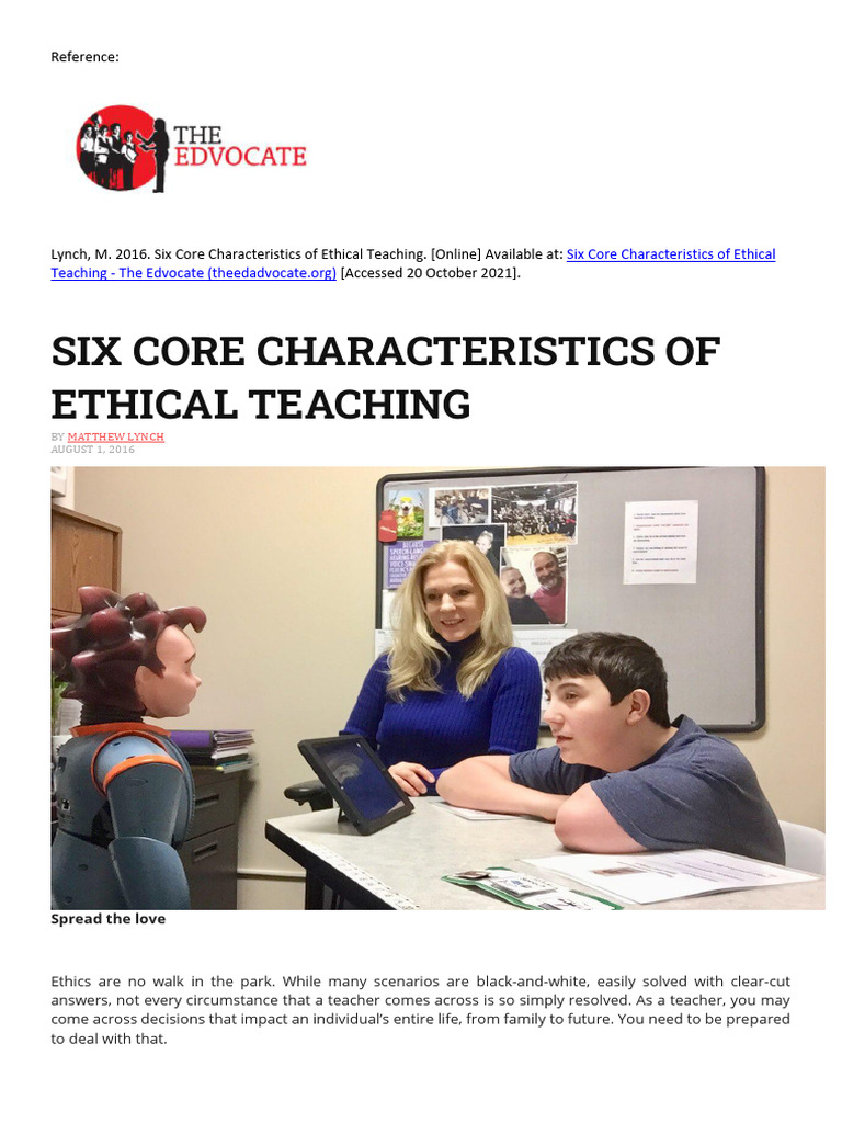 Six Ethical Teaching Characteristics | PDF | Courage | Morality