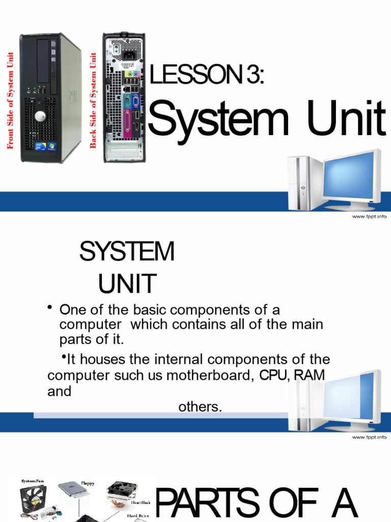 Lesson 3-System Unit | PDF | Games & Activities | Computers