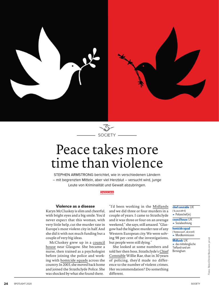 Peace Takes More Time Than Violence | PDF | Violence
