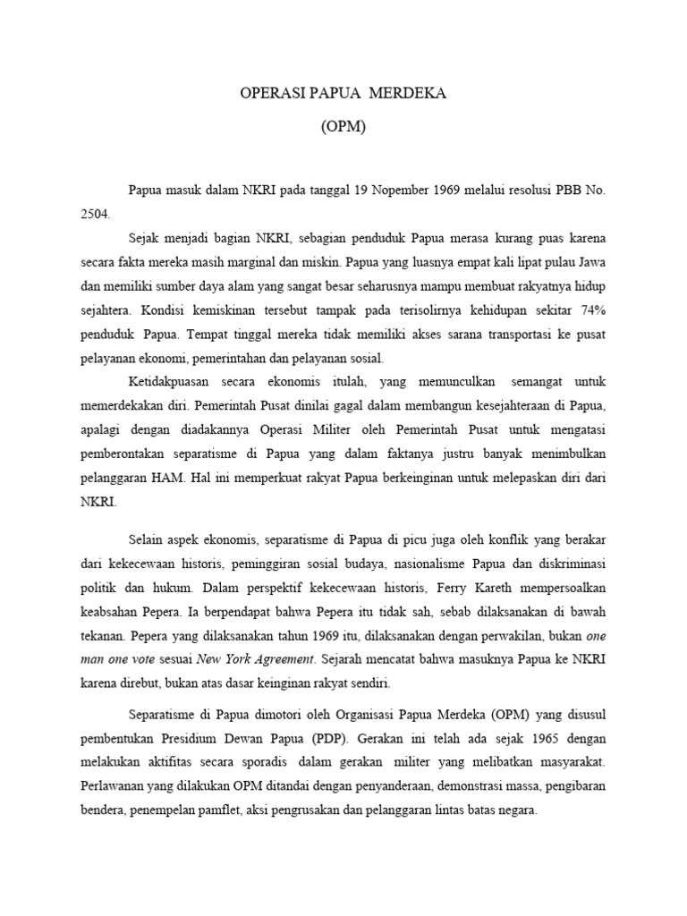 Operasi Papua Merdeka | PDF