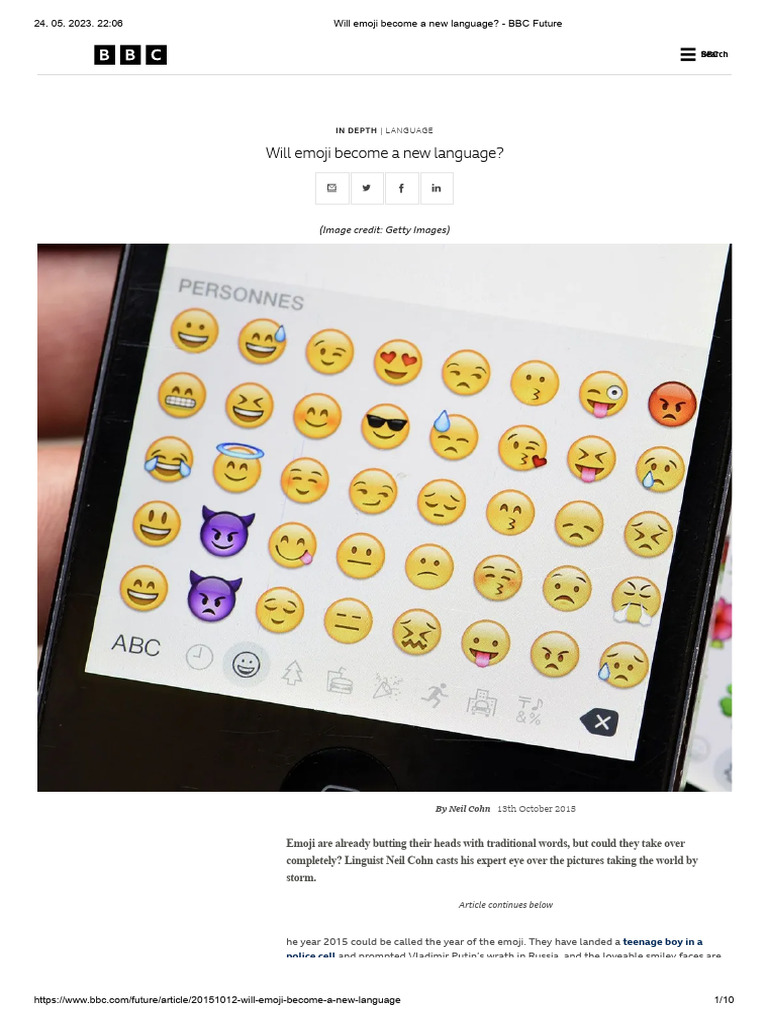 Emoji: Language Evolution or Fad? | PDF | Hallucinogen | Sign Language