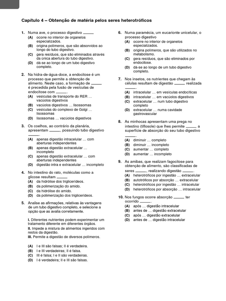 Odis10 Quizz Bio Cap4 | PDF