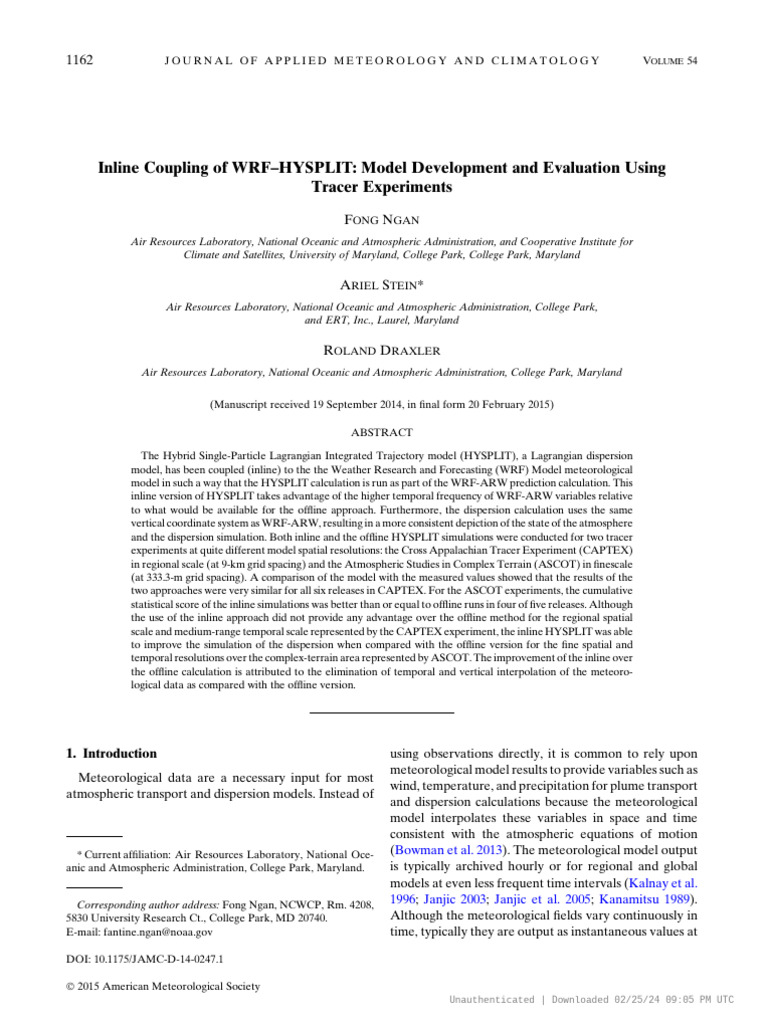 Hysplit 2. | PDF | Meteorology | Physical Geography