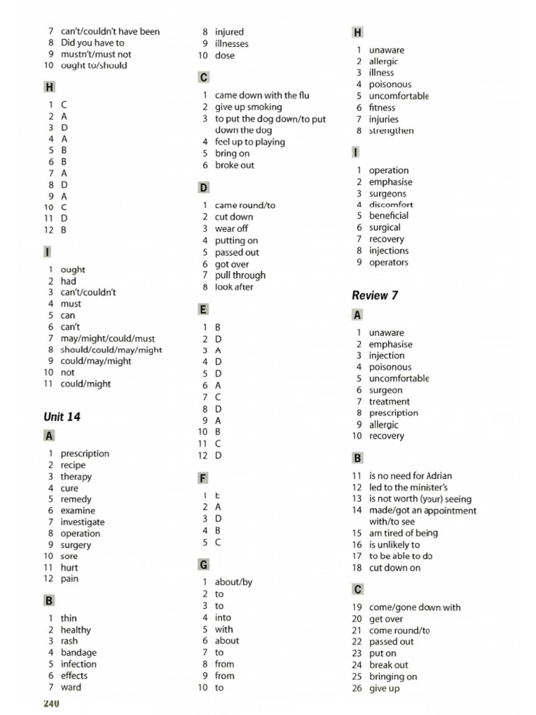 Unit 14-Answer Key-Destionation b2 | PDF