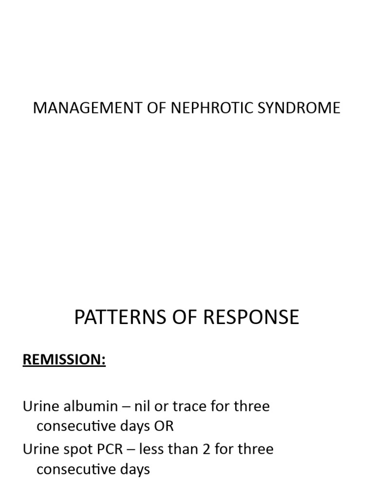 Management of Nephrotic Syndrome | PDF