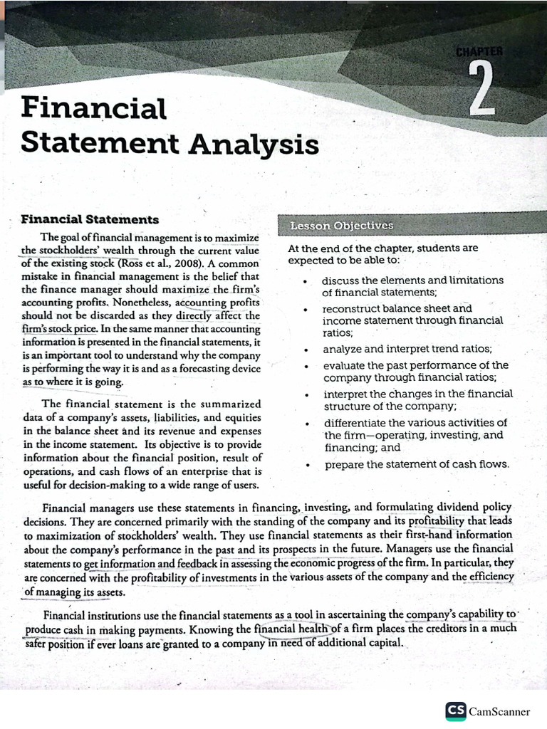 FIN-081_Chapter-2_Financial-Statement-Analysis | PDF