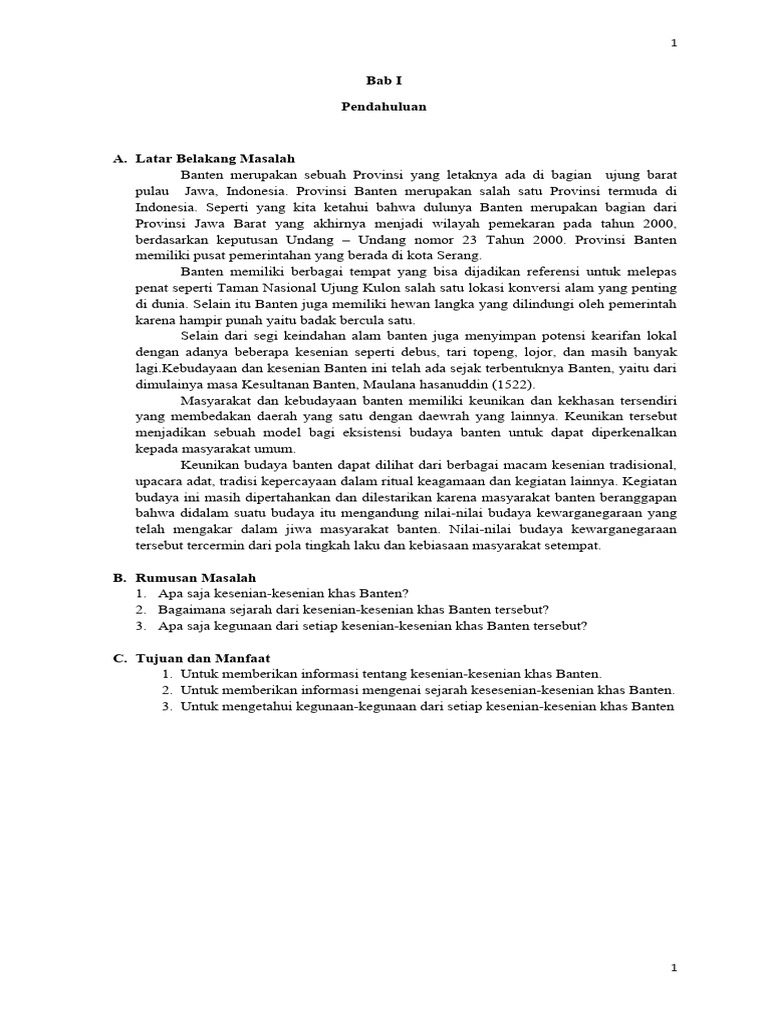 M Kel 9 Makalah Kesenian Kesenian Khas Banten | PDF