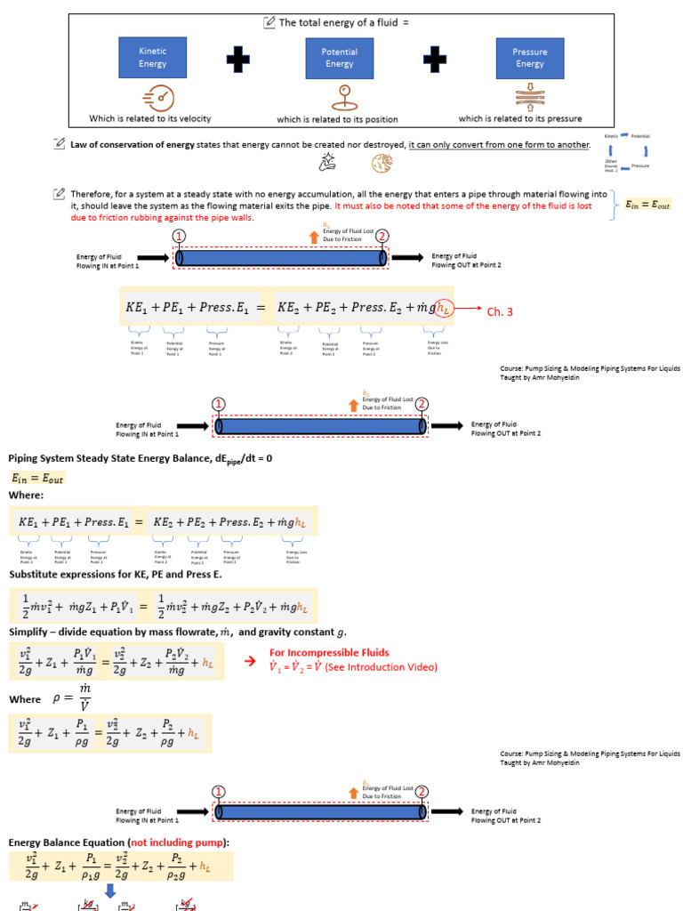 Energy Balance Slides | PDF | Pump | Fluid Dynamics
