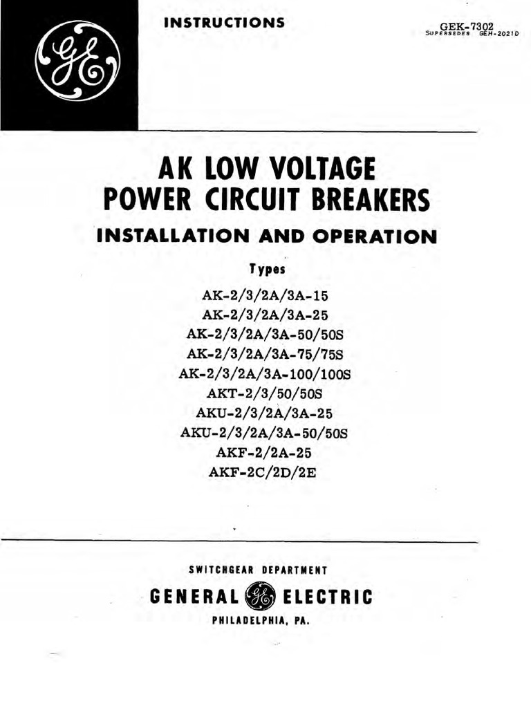 GEK-7302 AK Low Voltage Power Circuit Breakers_ | PDF