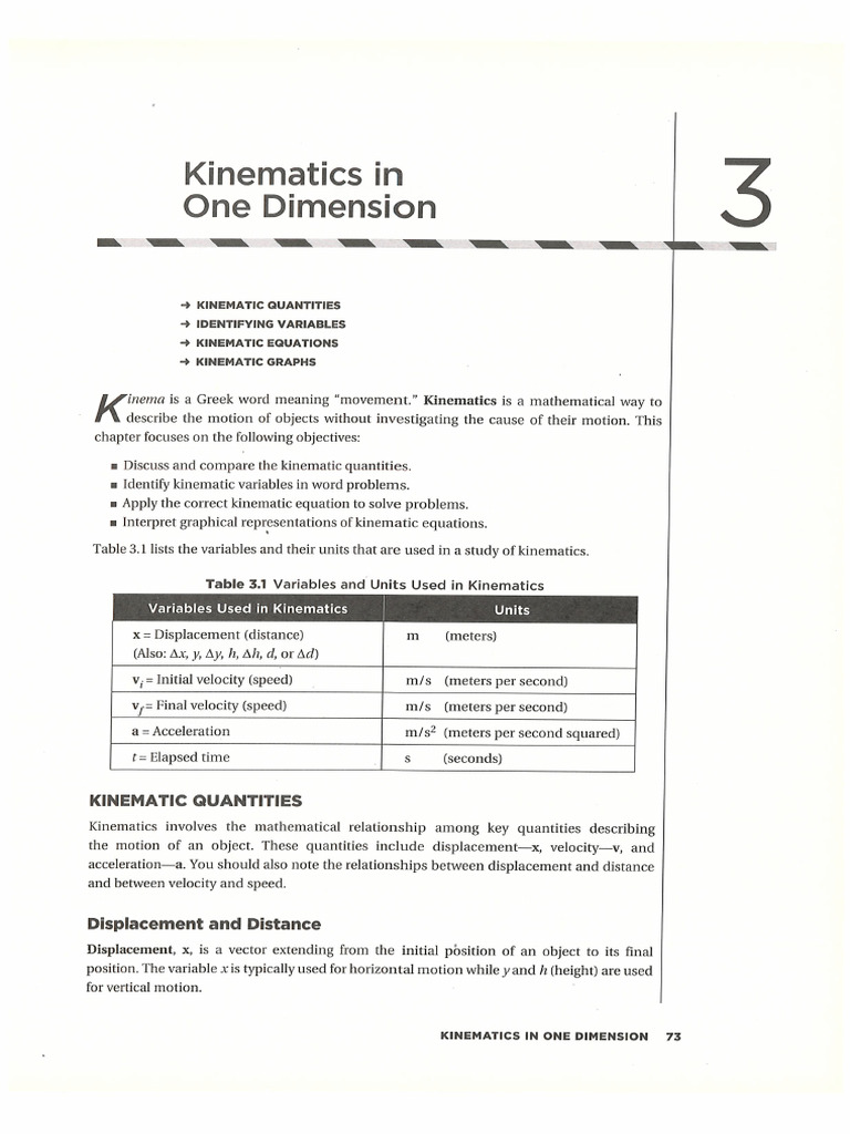 Kinematics in 1D | PDF