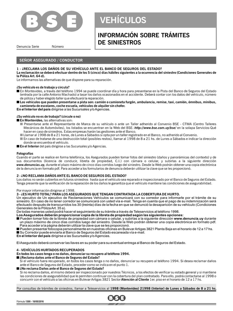 Instructivo para Asegurados Por Reclamo ASu Vehiculo | PDF