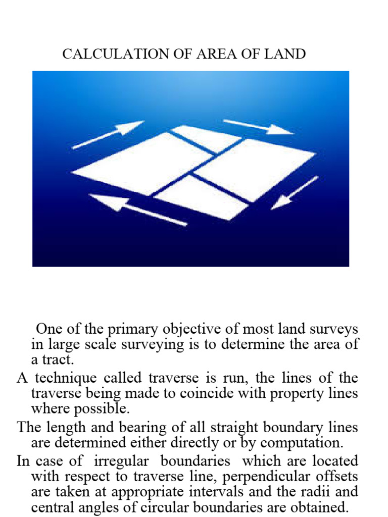 Calculation of Area of Land | PDF | Area | Surveying