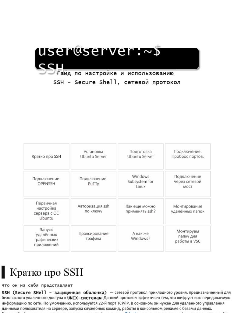 User@server: $ SSH | PDF