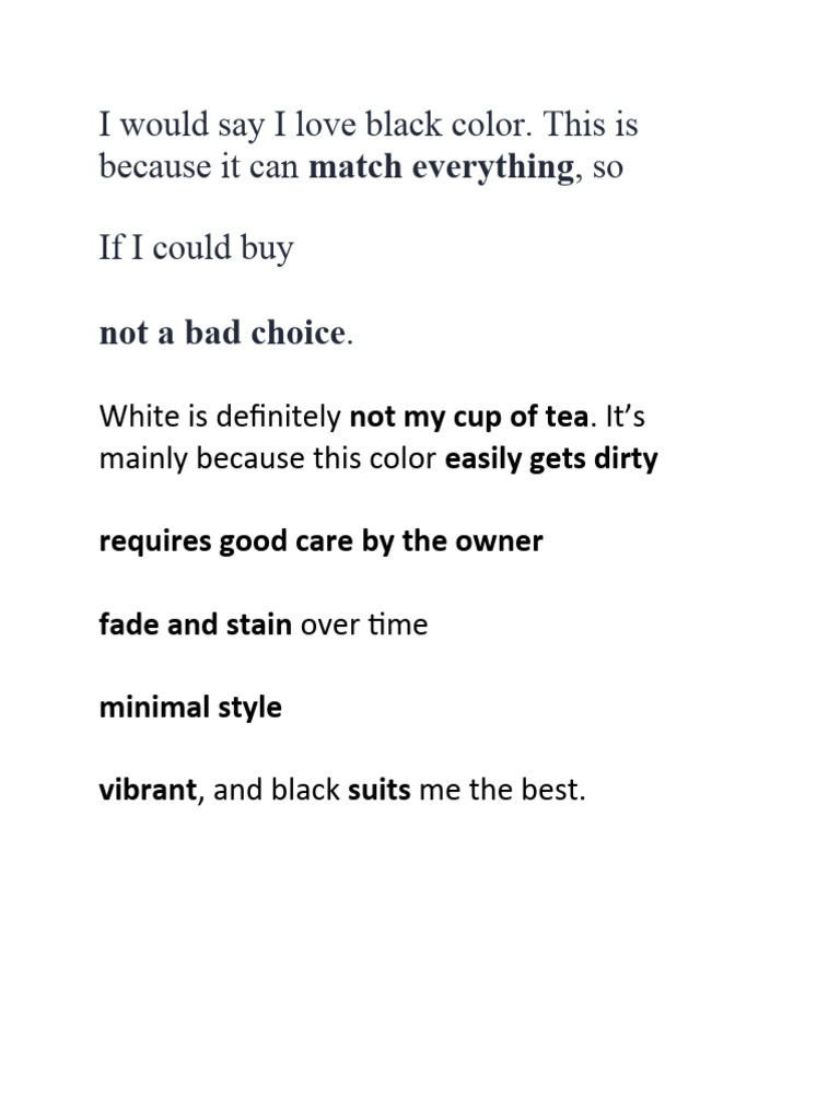 I Would Say I Love Black Color | PDF | Home & Garden
