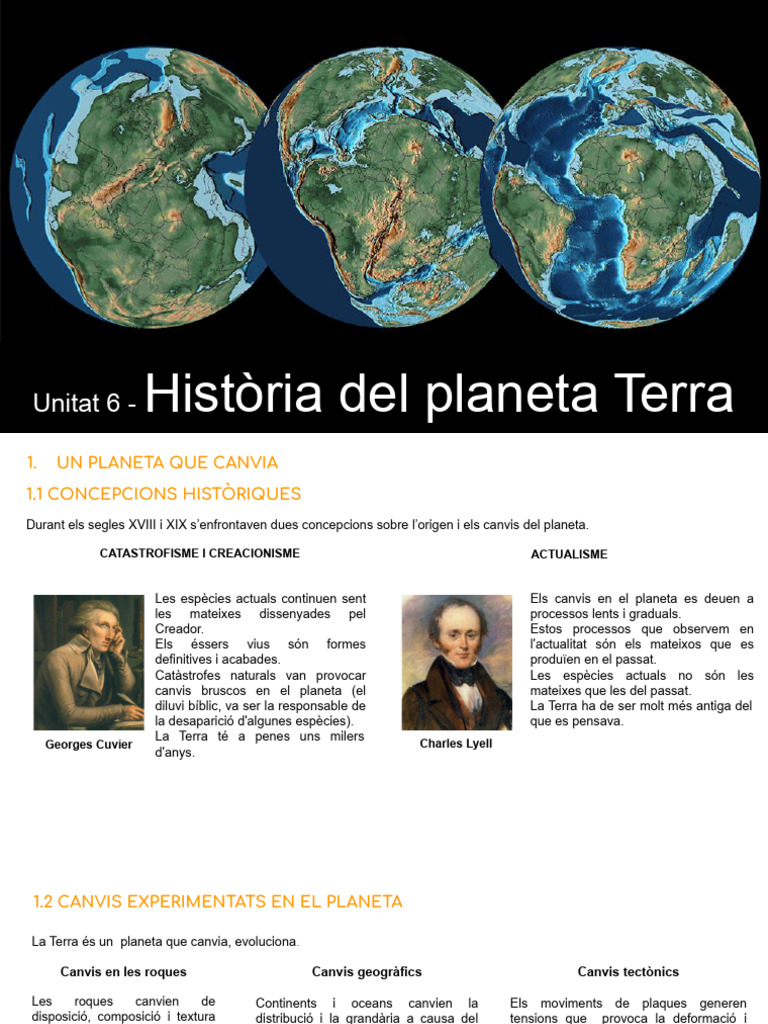 Unitat 6. Història Del Planeta Terra | PDF