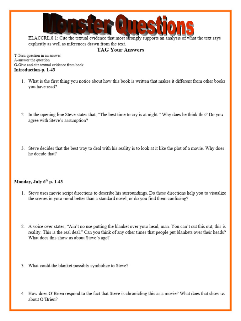 Monster Chapter Questions | PDF | Courtroom | Testimony