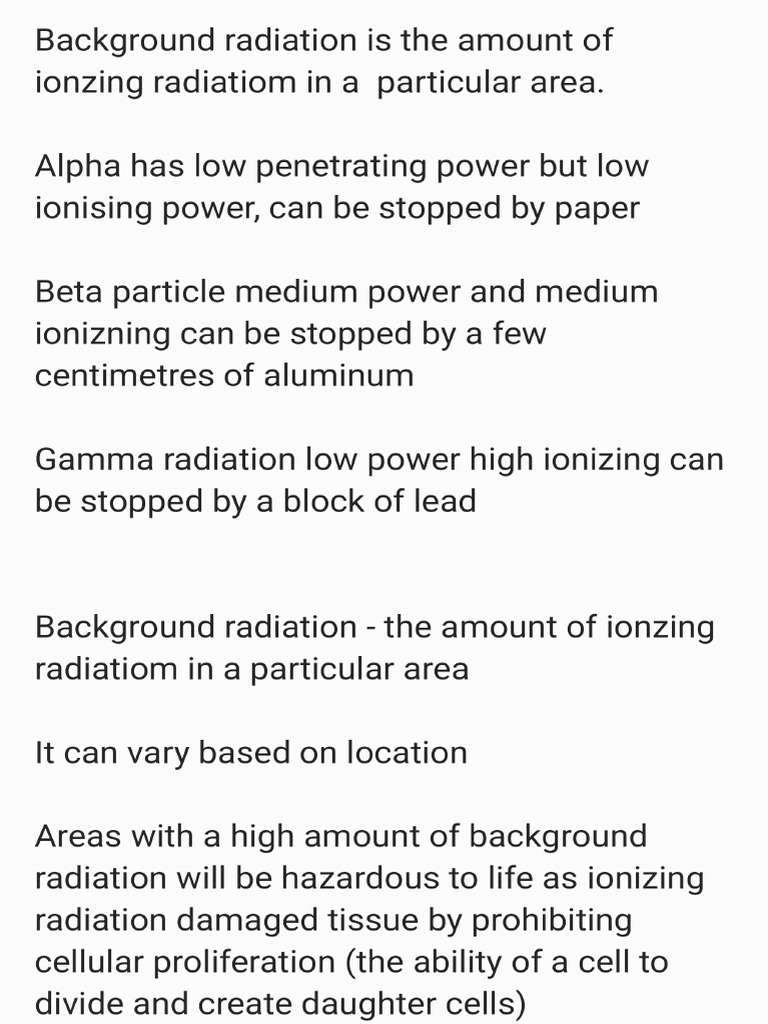 Background Radiation Note | PDF Background Radiation Note | PDF