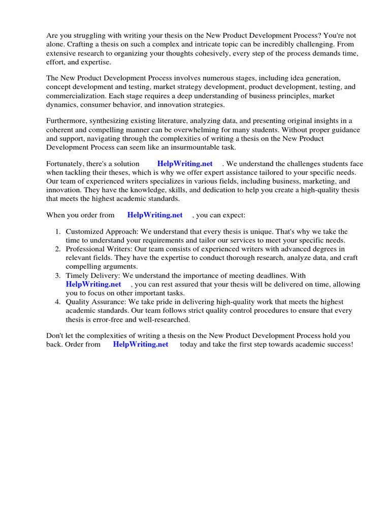 New Product Development Process Thesis | PDF