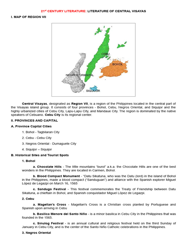 Central Visayas Literature Overview | PDF | Cebu | Philippines