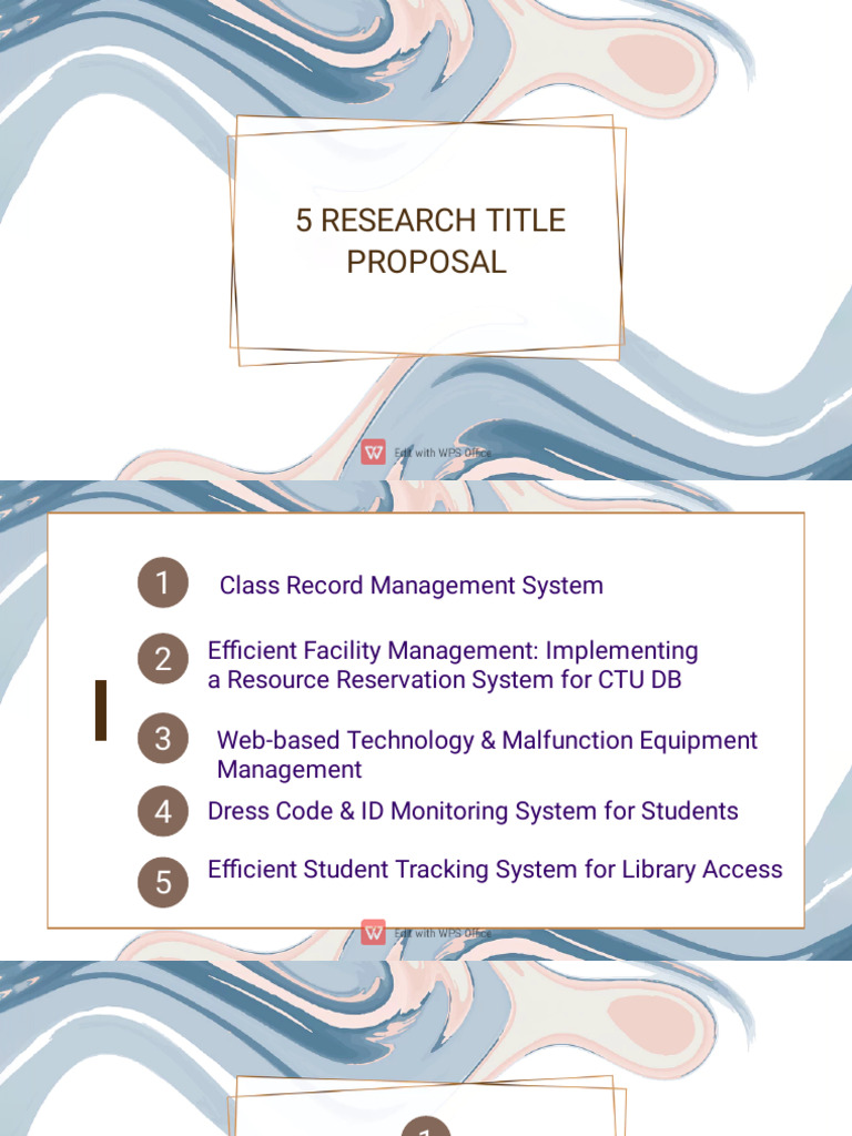 5 Research Title Proposals | PDF | Computer Science | Computing