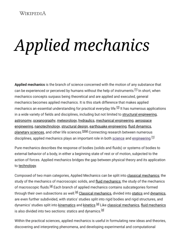 Applied Mechanics for Engineers | PDF | Applied And Interdisciplinary ...