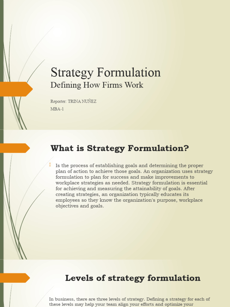 Strategy Formulation Guide | PDF | Strategic Management | Goal