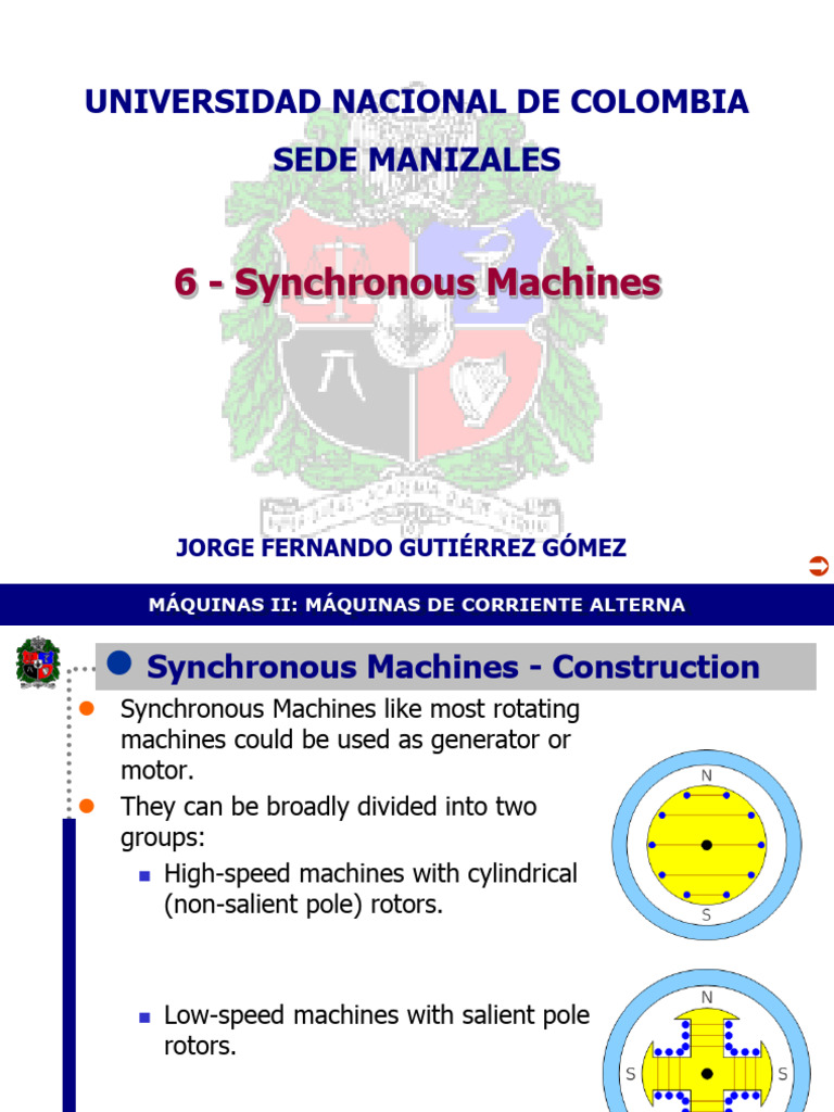 6 - Synchronous - Machines | PDF | Electric Generator | Electric Motor