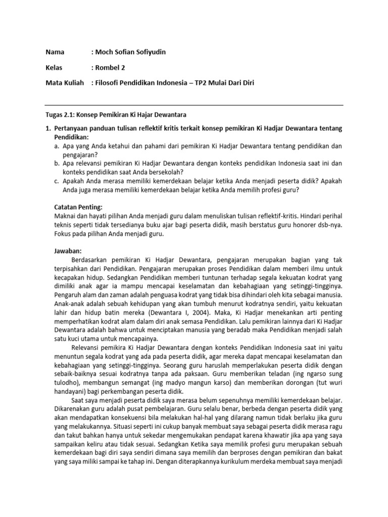 TP 2 Mulai Dari Diri Moch Sofian Sofiyudin | PDF