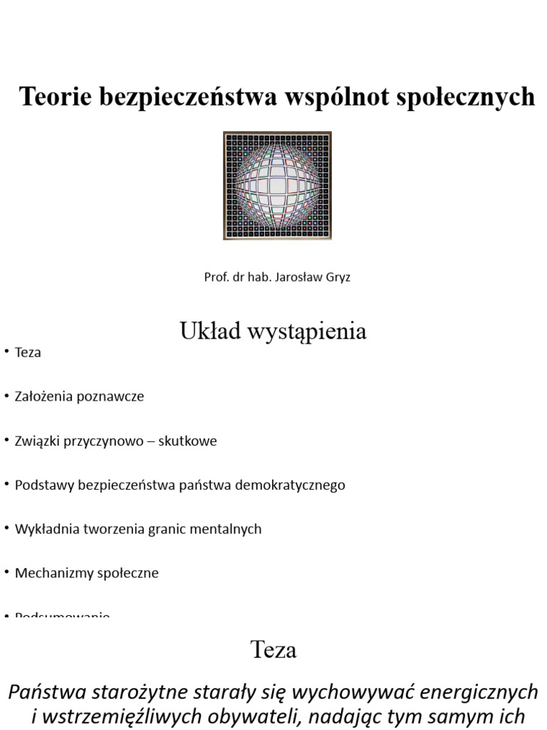 Teorie Bezpieczenstwa Wspolnot Spoecznych | PDF