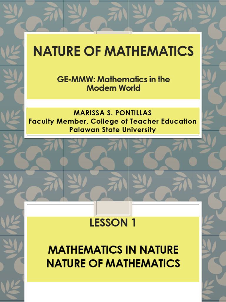 Nature of Mathematics - Feb2 2024 | PDF | Teaching Mathematics | Science