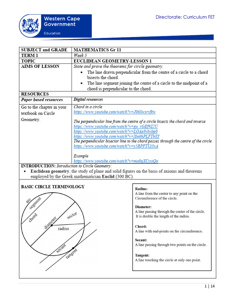 Circle Geometry Summary Notes | PDF