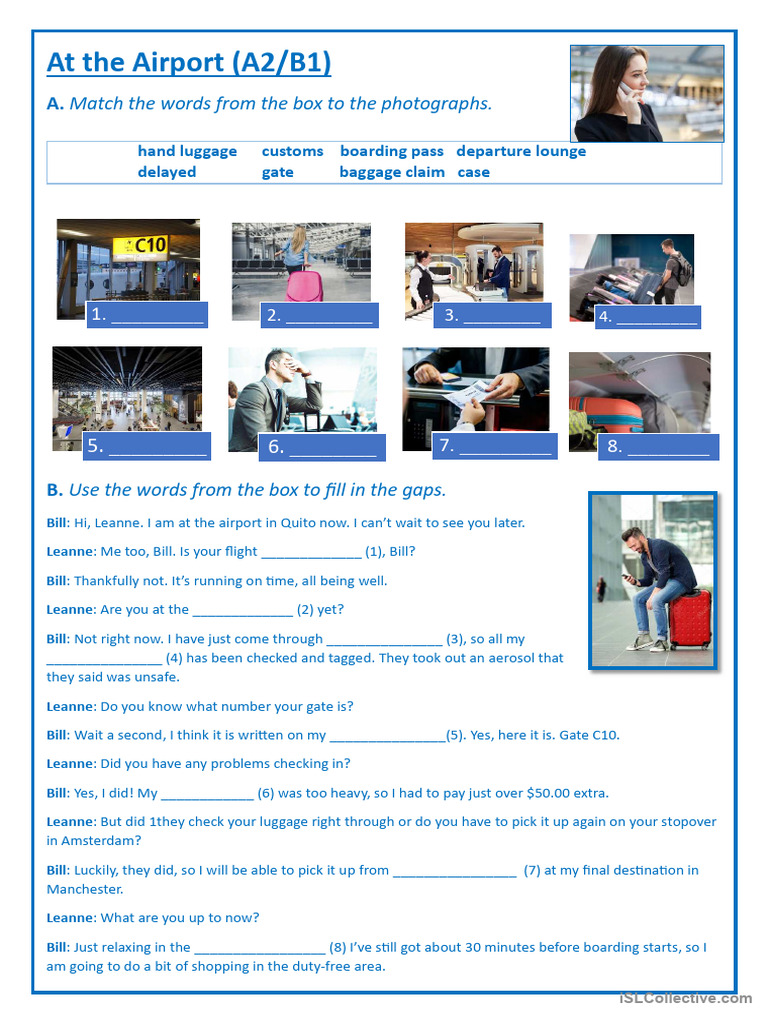 At the Airport A2_B1 Vocabulary_Reading_Listening | PDF | Transport ...