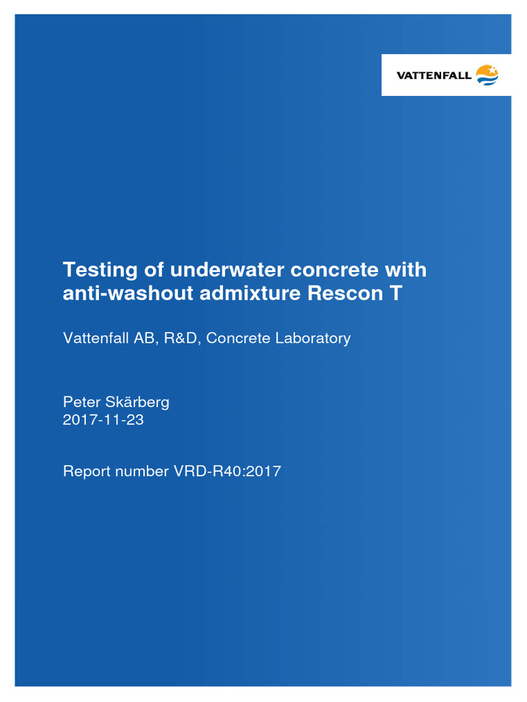 TESTING UNDER WATER CONCRETE Vrd-R40-2017-Rescon-T-2017-English | PDF ...