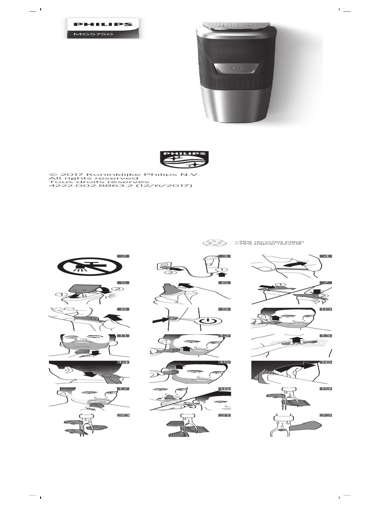 Philips Norelco MG5750 User Manual | PDF | Ac Power Plugs And Sockets ...