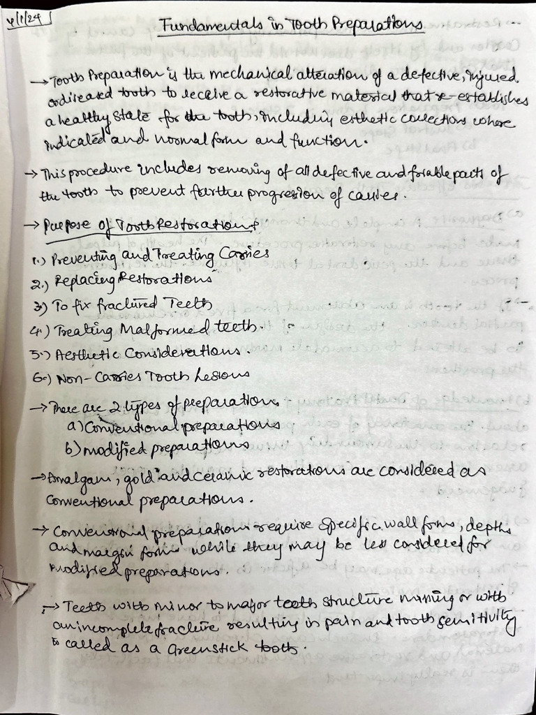 Tooth Preparation | PDF