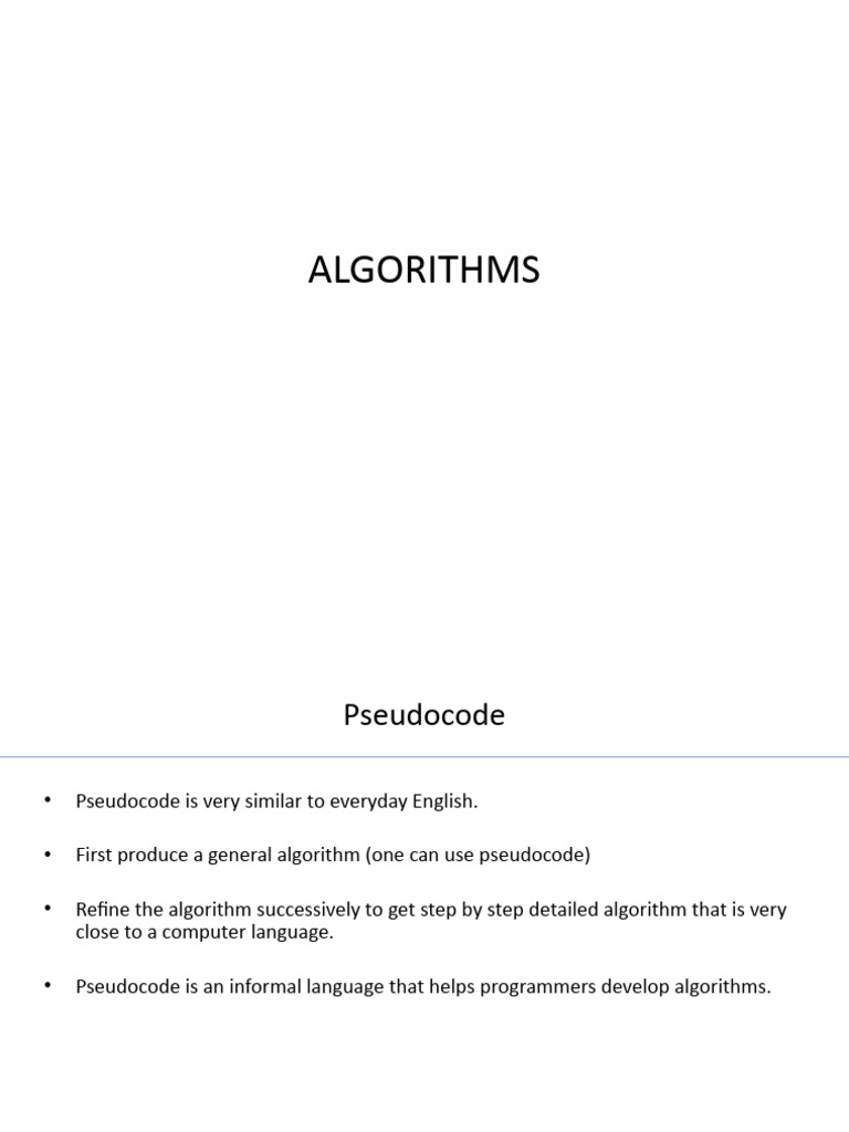 02 Algorithm | PDF | Algorithms | Programming