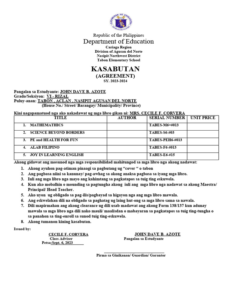 Kasabutan Books | PDF