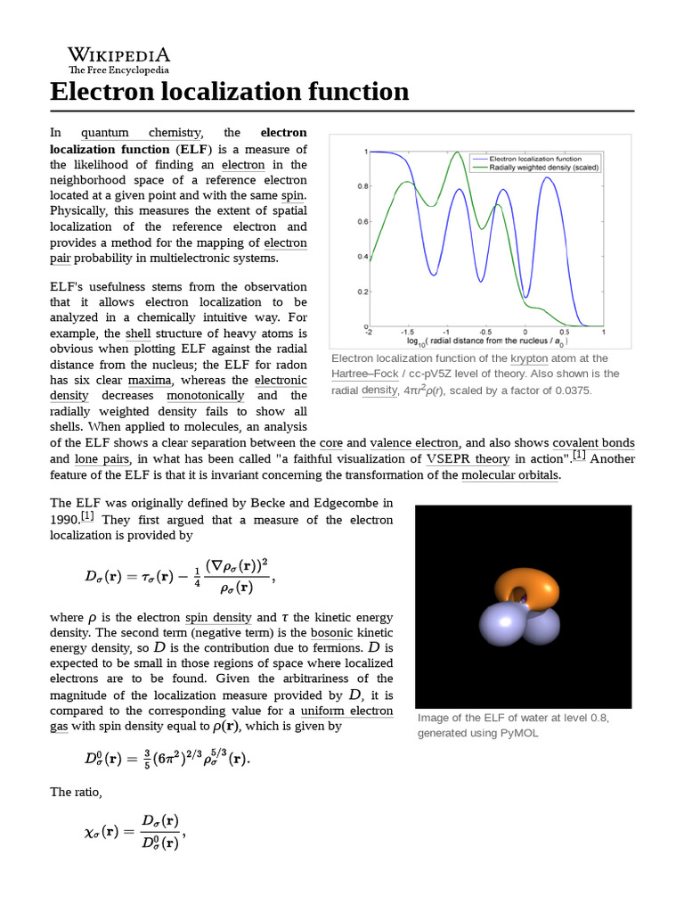 Electron Localization Function | PDF | Phases Of Matter | Atomic Physics