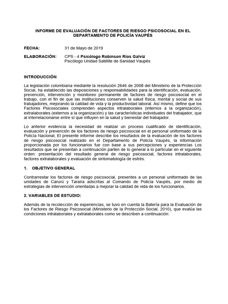 Devau Informe Psicosocial 2019 | PDF | Las emociones | Liderazgo