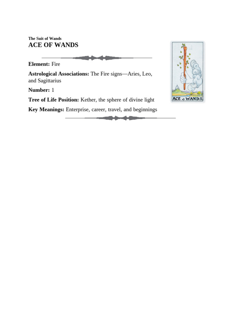 The Suit of Wands | PDF