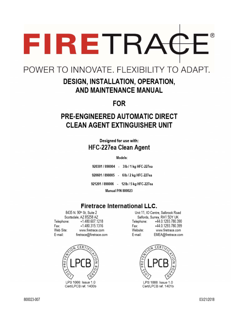 800023-007 DIOM Manual, DLP HFC-227ea | Download Free PDF | Switch