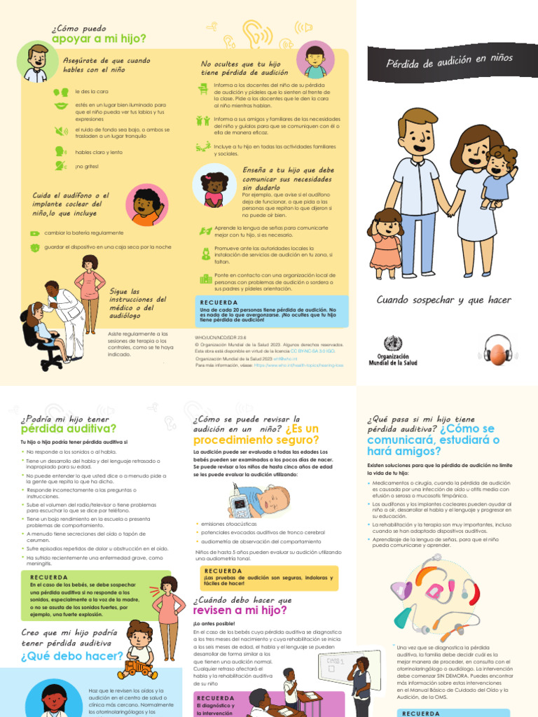 0123 Hearing Loss in Children Flyer SP | PDF | Escuchando | Audífono
