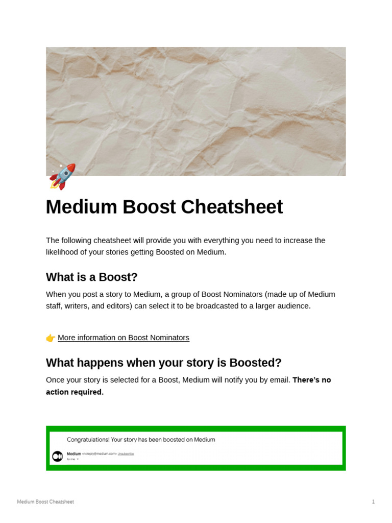 Medium Boost Cheatsheet | PDF | Mass Media | Communication