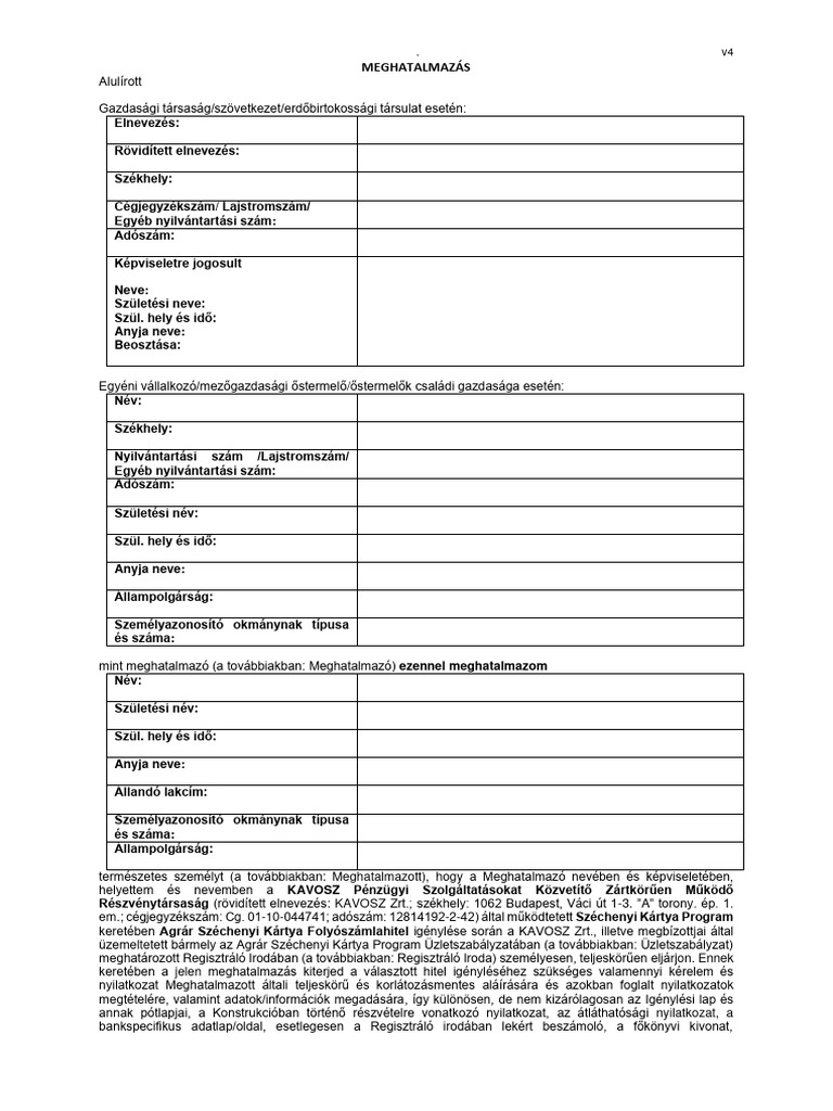 Meghatalmazás Minta ASZK - v4 | PDF