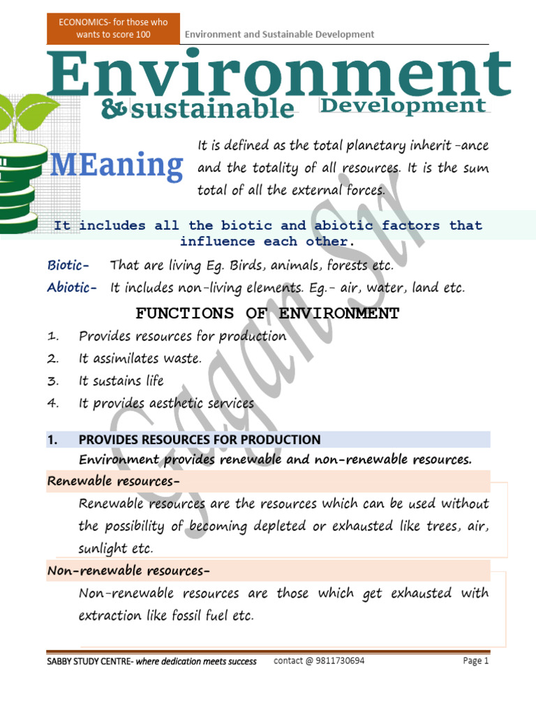 9 Environment and Sustainable Development | PDF | Natural Environment | Deforestation