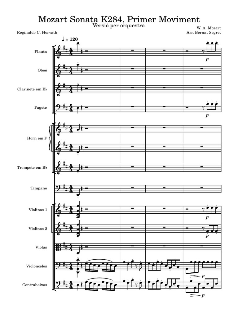 Mozart Sonata K284, Primer Moviment - Reginaldo | PDF | Musical Instruments | Music Technology