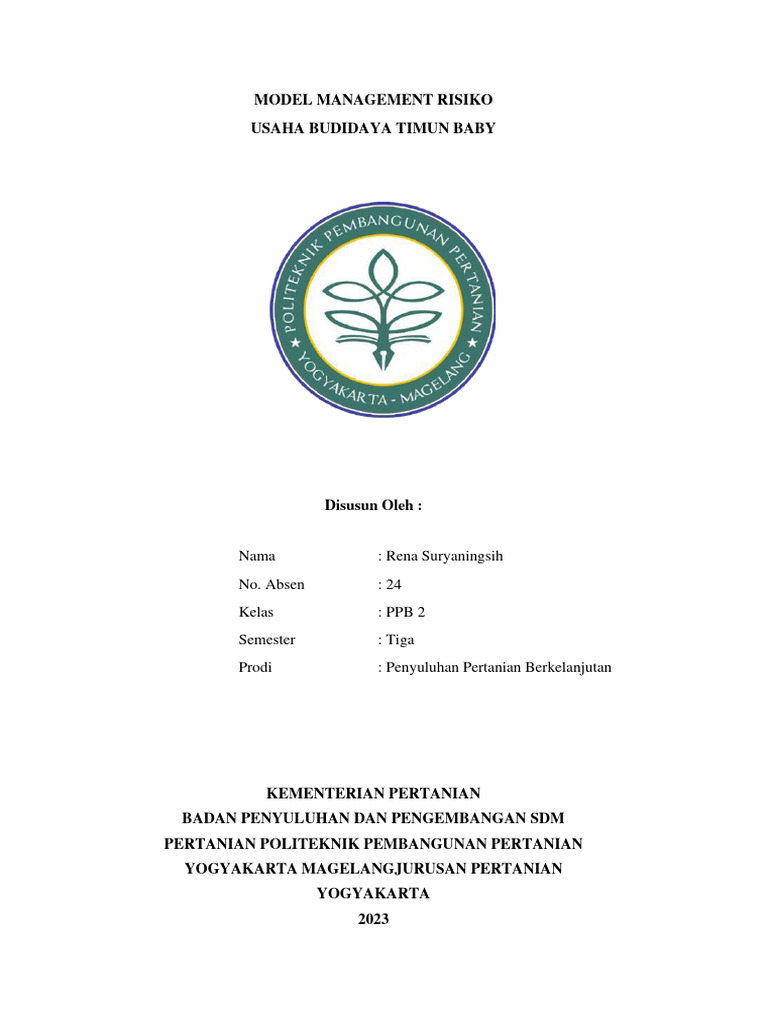 Manajemen Risiko Budidaya Timun Baby | PDF | Bisnis | Komputer