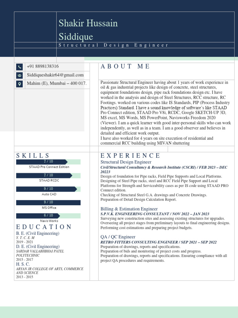 Shakir Hussain CV | PDF | Engineering | Physical Sciences