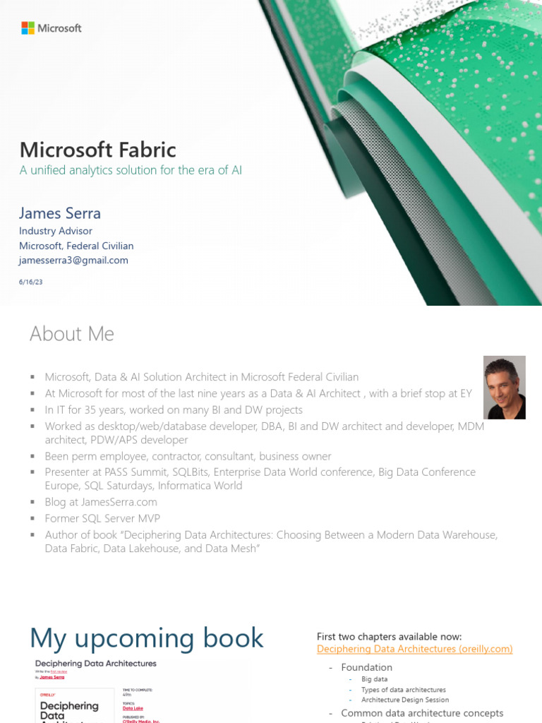 Microsoft Fabric - James Serra - Public | PDF | Data Warehouse ...