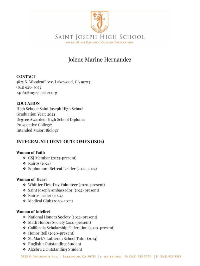copy of senior capstone resume template | PDF
